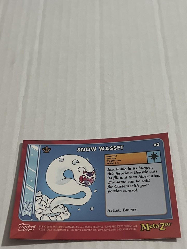 2022 Topps Chrome Metazoo Snow Wasset Base | eBay