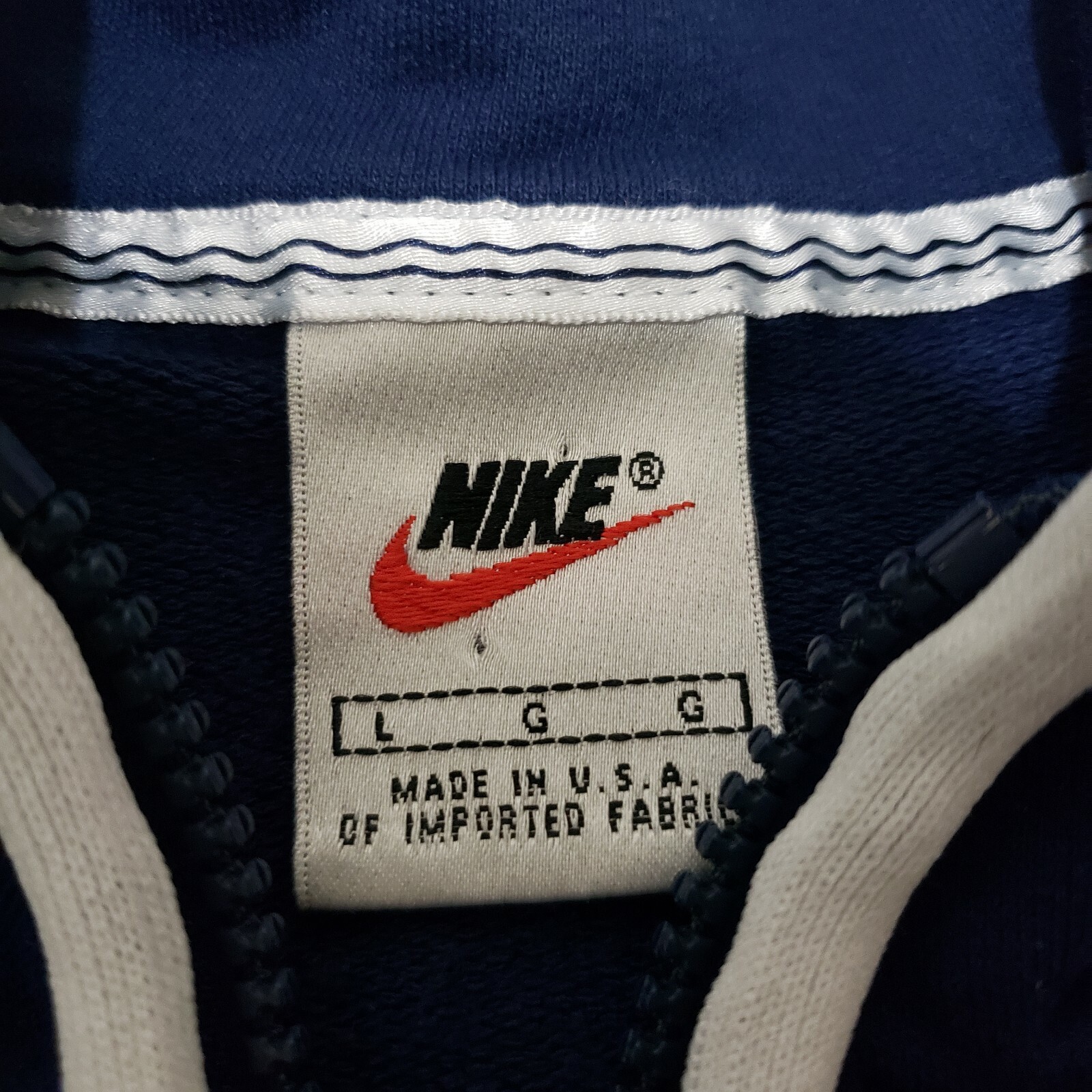 Vtg White Tag NIKE TEAM USA Soccer 1/4 Zip Blue Pullo… - Gem