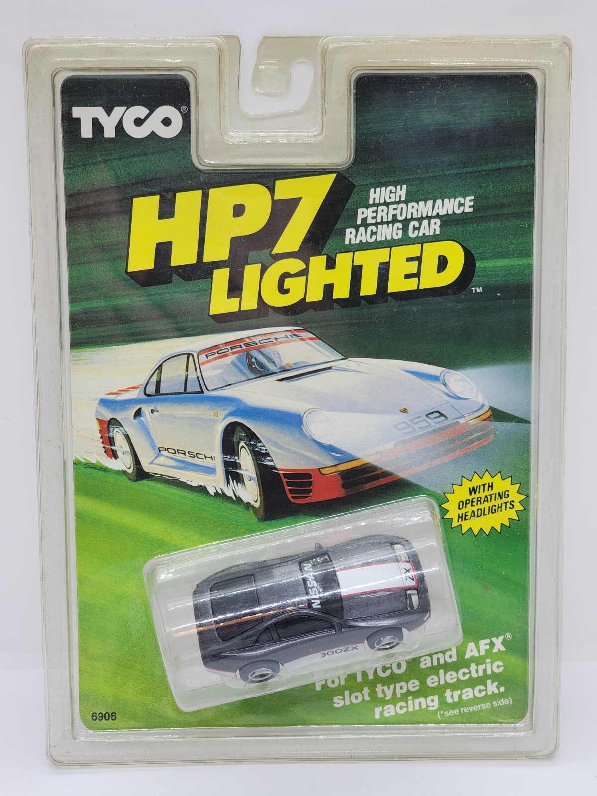 TYCO NISSAN 300ZX GRAY / SILVER LIGHTED SLOT CAR MINT SEALED CARD NEW ...