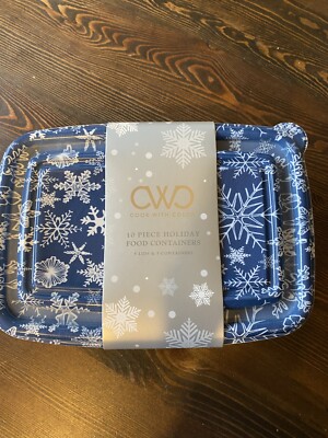 CWC Christmas Food Storage Containers & Lids - Set of 5 Snow Flake New ...