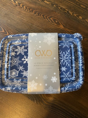 CWC Christmas Food Storage Containers & Lids - Set of 5 Snow Flake New ...
