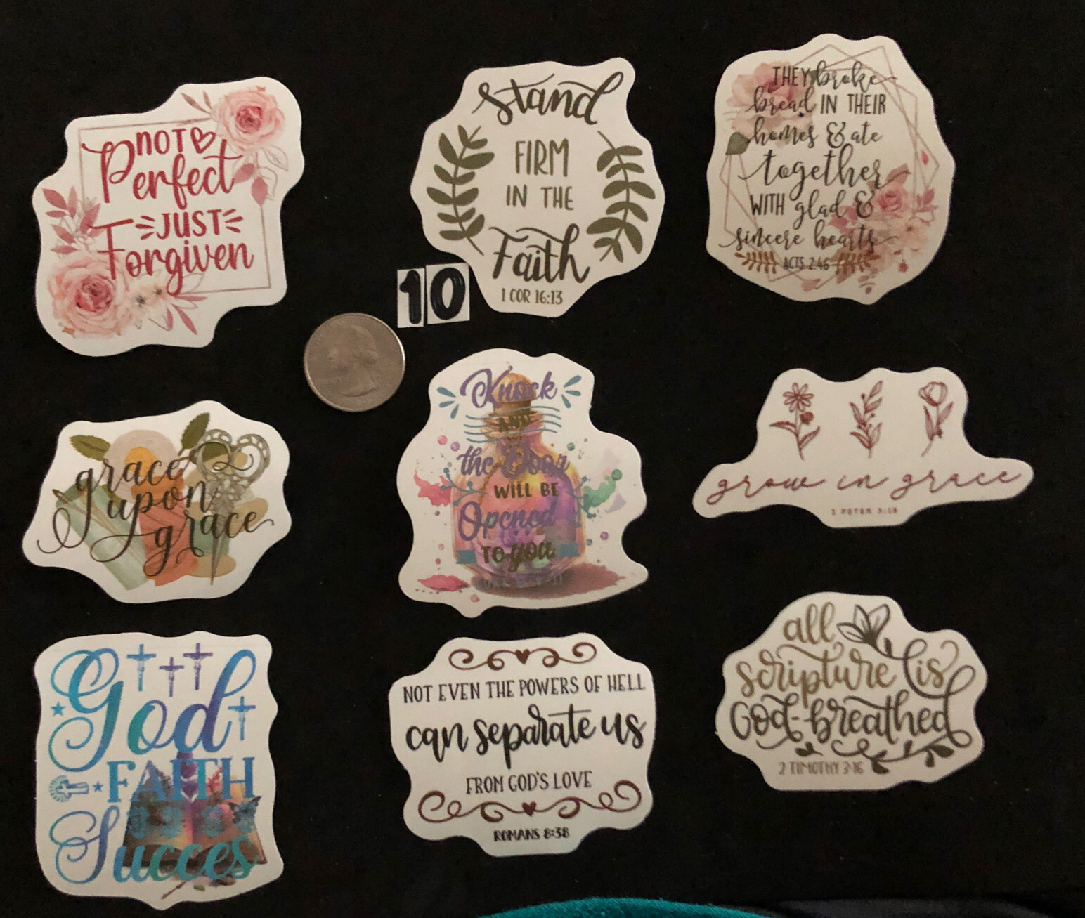 Scrapbook Stickers - Water Bottle Lot of 9 Scripture Religious Stickers ...