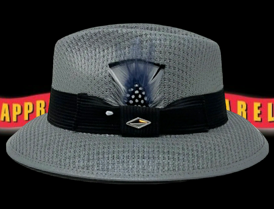 Men' Classic Viejo Gray Lowrider Hat fedora black gray white Combo ...