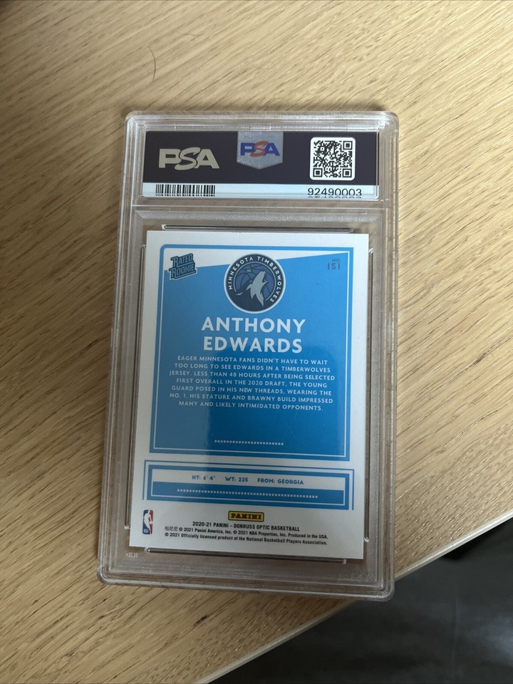 2020-21 Panini Donruss Optic Rated Rookie #151 Anthony Edwards (RC) PSA ...