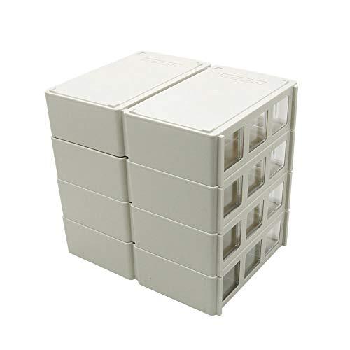 Set of 12 Plastic Desktop Stackable Modular Craft Small Parts Hardware ...