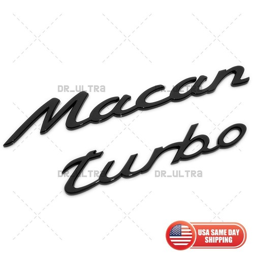 New Gloss Black Porsche Macan Turbo Tailgate Hatch Emblem Badge 15-18 ...