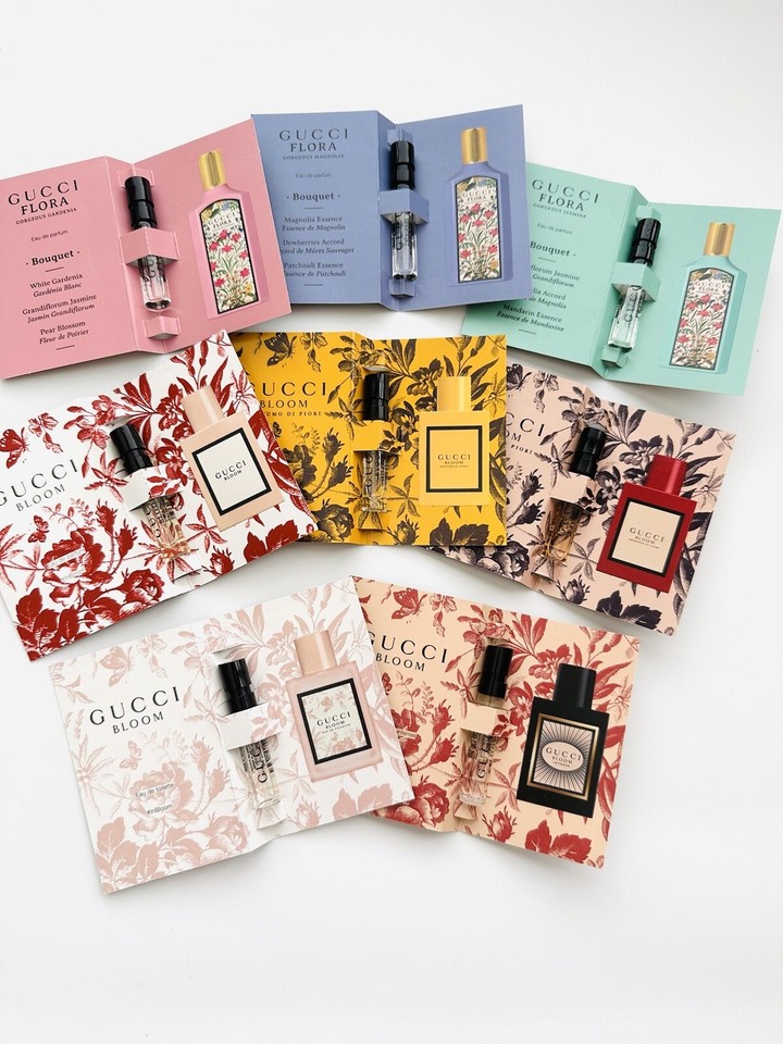 Gucci Flora Gorgeous & Gucci Bloom Perfume Collection Sample Size (8pcs ...