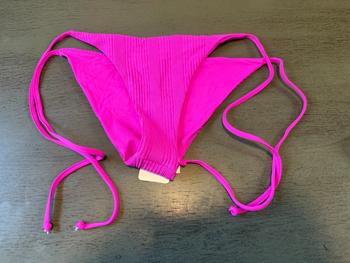 NEW purple ribbed side tie L SPACE swimsuit bikini bottom size large | eBay