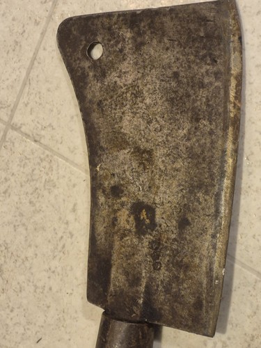 Antique WM. BEATTY & SON BUTCHER MEAT CLEAVER 2222 7.75" STEER LOGO ...