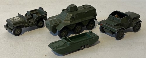 4x VINTAGE DINKY TOYS MATCHBOX 153A 676 673 MILITARY ARMY MODEL ...