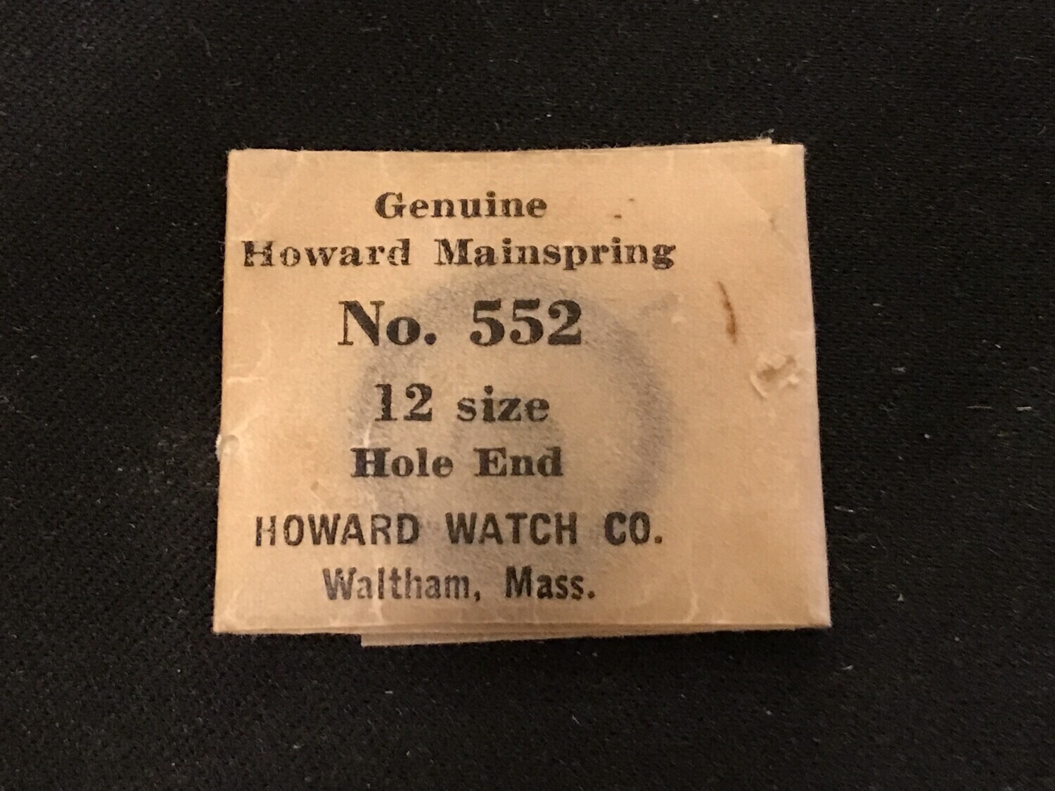 Howard Factory Mainspring for Howard 12s No. 552 - Steel | eBay