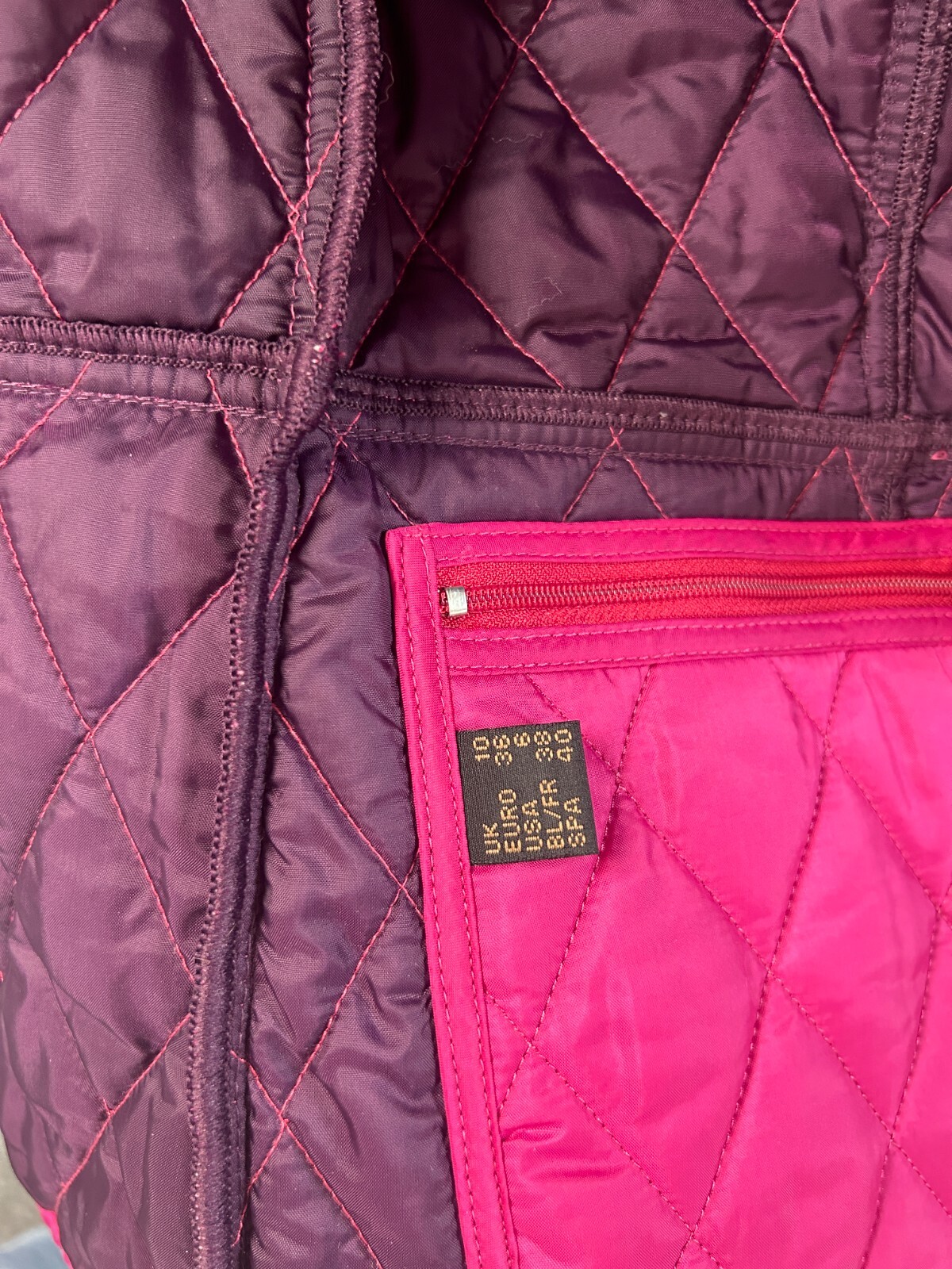 Pink Barbour Jacket Pantone 10 UK Quilted Black Cordoury Collar | eBay UK