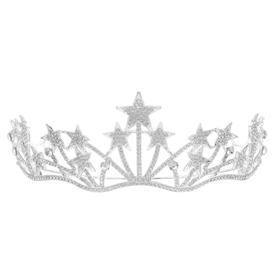 Silver Star Crown Tiara for Women Shaped Toara Bridesmaid Child | eBay