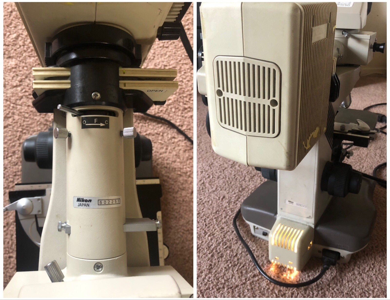 Nikon Labophot-2 Fluorescent Microscope Mercury Lamp HB-10101AF W/ 3 ...