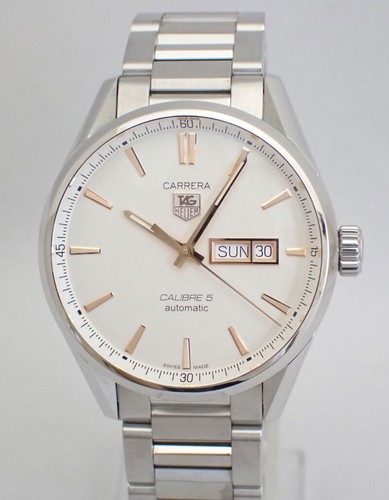 AUTH TAG HEUER CARRERA CALIBRE 5 DAY-DATE WAR201D.BA0723 AUTOMATIC SS CASE:41MM | eBay UK