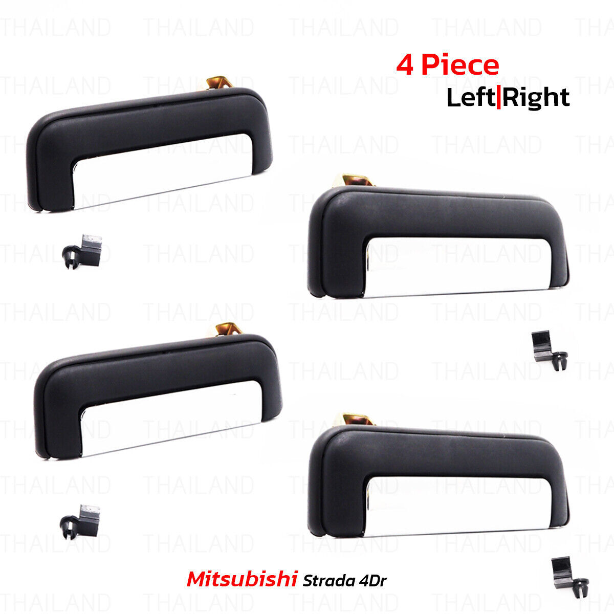 Set 4Door Outer Handle Hand Chrome Fits Mitsubishi L200 Strada K64 1996 ...