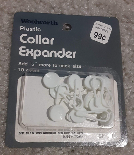 Vintage Woolworth 10- Count Shirt Collar Expanders White Plastic | eBay