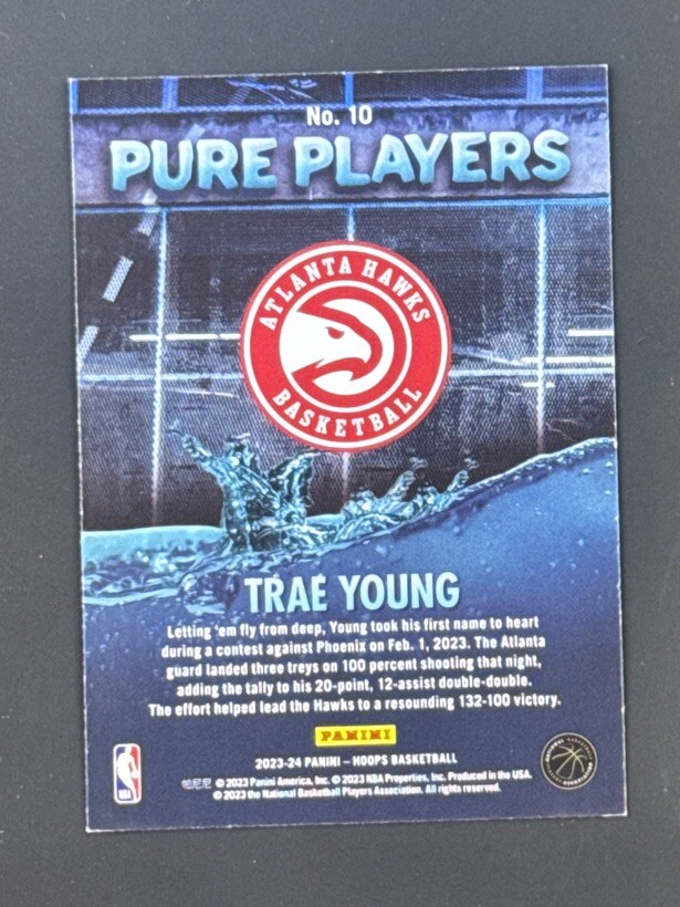 2023-24 Panini NBA Hoops - Pure Players #10 Trae Young | eBay