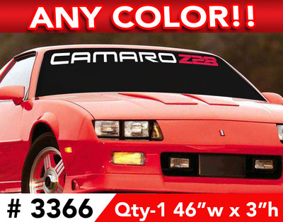 CLASSIC CAMARO Z28 RS SS 2 COLOR WINDSHIELD DECAL STICKER 43"w x 3" | eBay