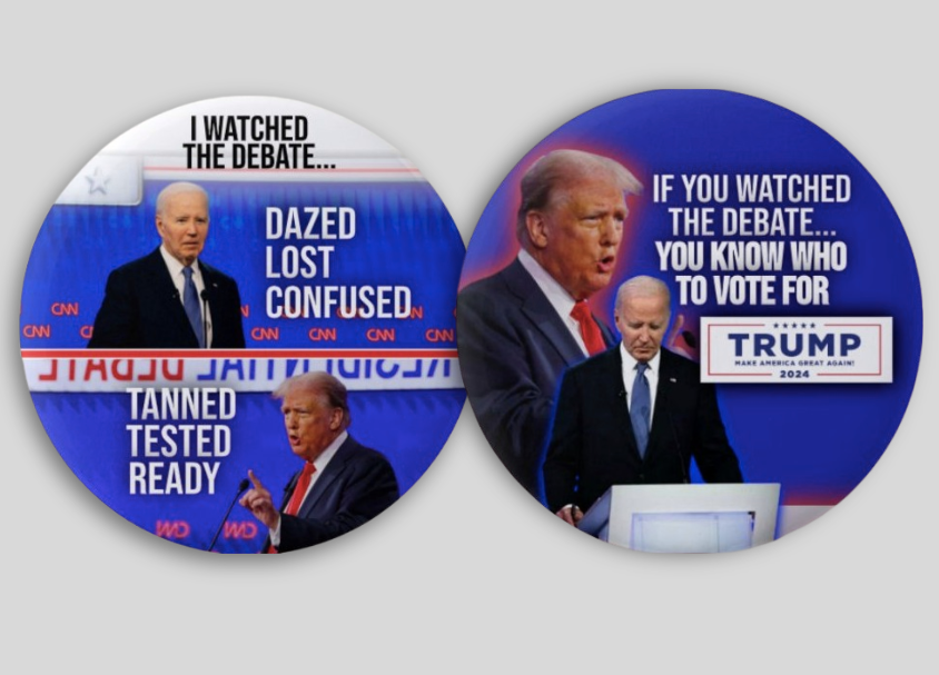Donald Trump DEBATE Pin Buttons Anti Biden Republican MAGA Political 2. ...