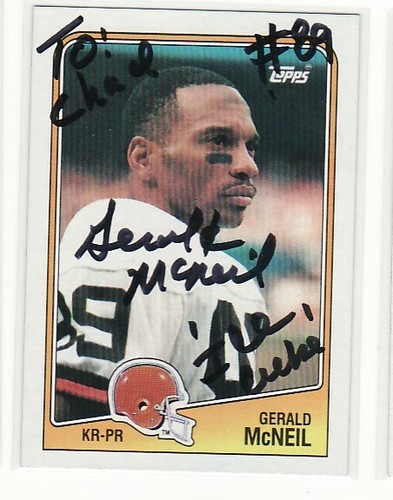 GERALD MCNEIL CLEVELAND BROWNS 1988 TOPPS BAYLOR PERSONALIZED ...