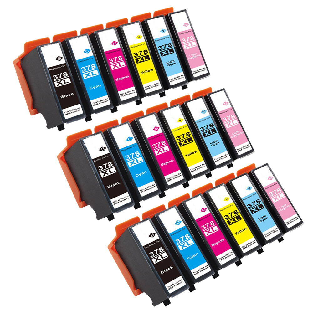 Ink Cartridge 378XL Fits For Epson XP-8000 XP-8005 XP-8500 XP-8505 XP ...