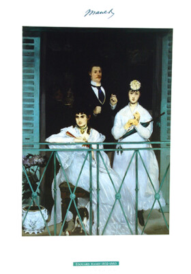 Edouard Manet•Le Balcon Balcony•24x32 Offset Litho Poster Printed ...