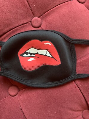 Black Red Lips Face Mask | eBay