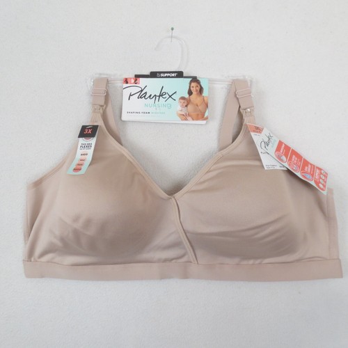 New Playtex Nursing Maternity Bra Women 3XL Beige Foam Cup Wirefree ...