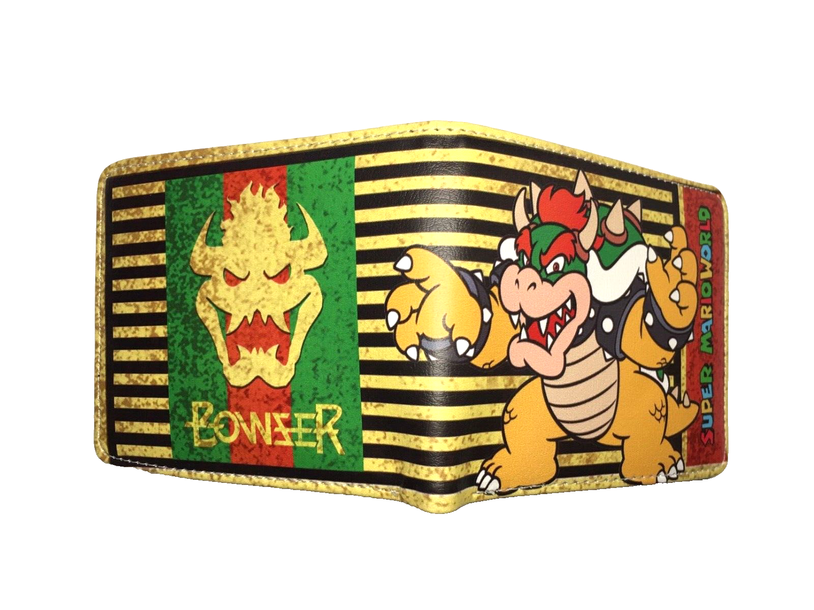 Boys Girls Faux Leather Bifold Slim Wallet - Bowser ( Super Mario World ...