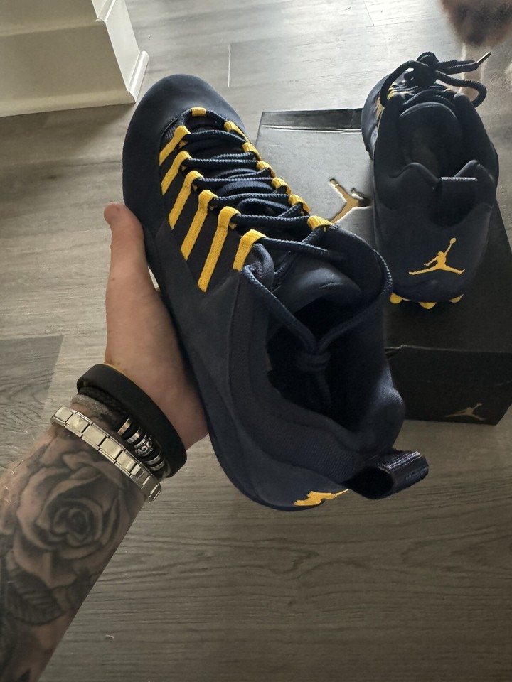 Michigan Wolverines Player Edition Jordan 10 Low Cleats. Brand New Size ...