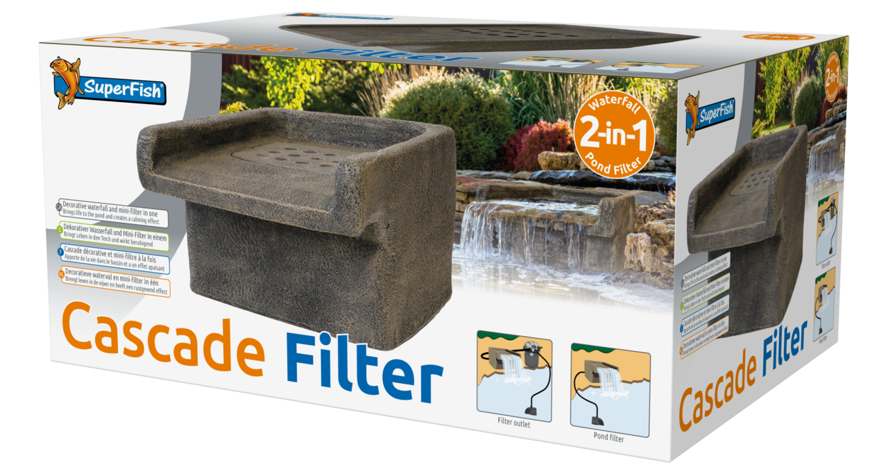 Superfish Cascade Filter 2-in-1 Pond Waterfall & Filtration Garden ...