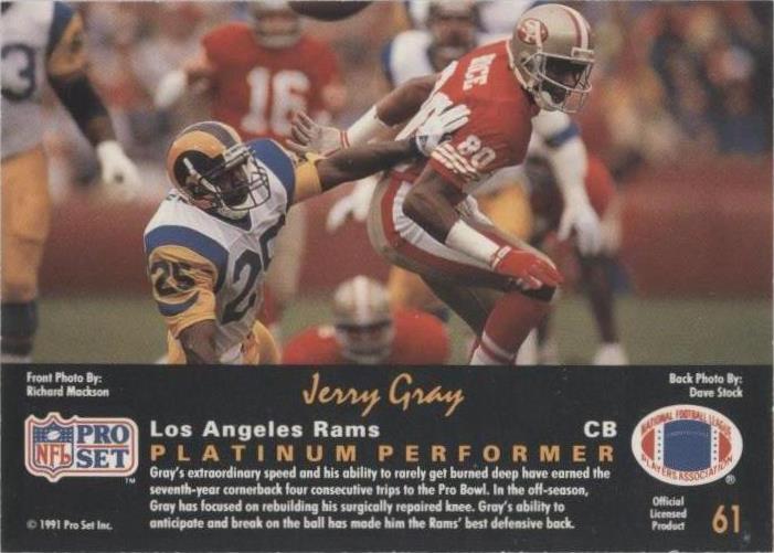 1991 Pro Set Platinum Jerry Gray #61 for sale | eBay