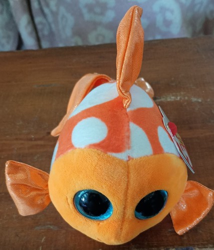 TY Beanie Boos - SAMI the Orange Fish (Glitter Eyes)(6 inch) NEW MWMT ...