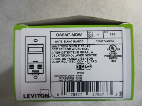 Leviton Dual-Relay Multi-Technology Wall Switch Motion Sensor, White | eBay