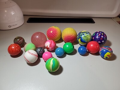 Super Bouncy Balls Rubber Ball Assorted Colorful & Sizes Lot of 17 ...