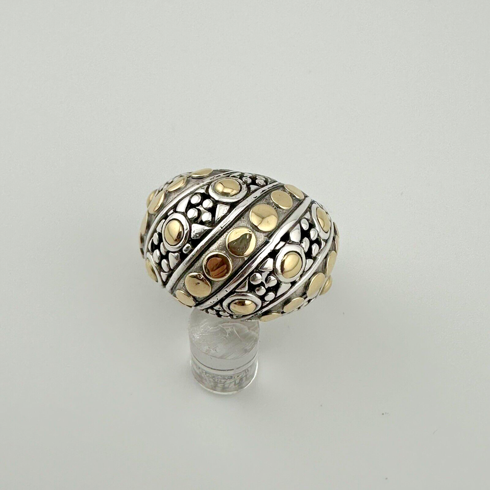 John Hardy Sterling Silver 18K Yellow Gold Jaisalmer Dots Dome Ring | eBay