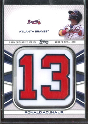 2022 Topps Series One Ronald Acuna Jr. Player Jersey Number Medallion ...