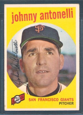 1959 Topps #377: JOHNNY ANTONELLI San Francisco Giants ~ VG+ to VG-EX ...