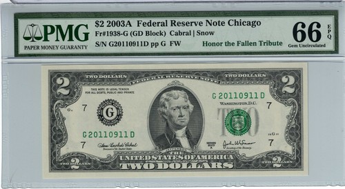 Most valuable 2003 2 Dollar Bill (Worth Up to $24,950) - VIP Art Fair
