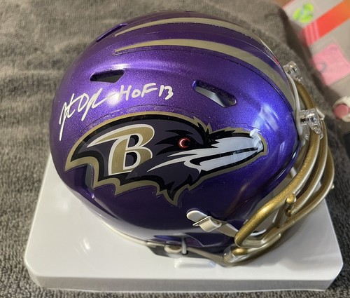 Jonathan Ogden Signed HOF 13 Inscription Baltimore Ravens Mini Football ...