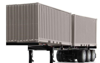 DCP black tri axle container trailer w/2 gray 20ft containers 1/64 new ...