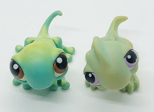 Littlest Pet Shop LPS Green Iguana #374 & Gecko #111 2004/5 Lizard ...
