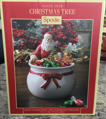 SPODE Santa Claus Christmas Tree Holiday Candy Dish ~ NEW NIB $100 | eBay