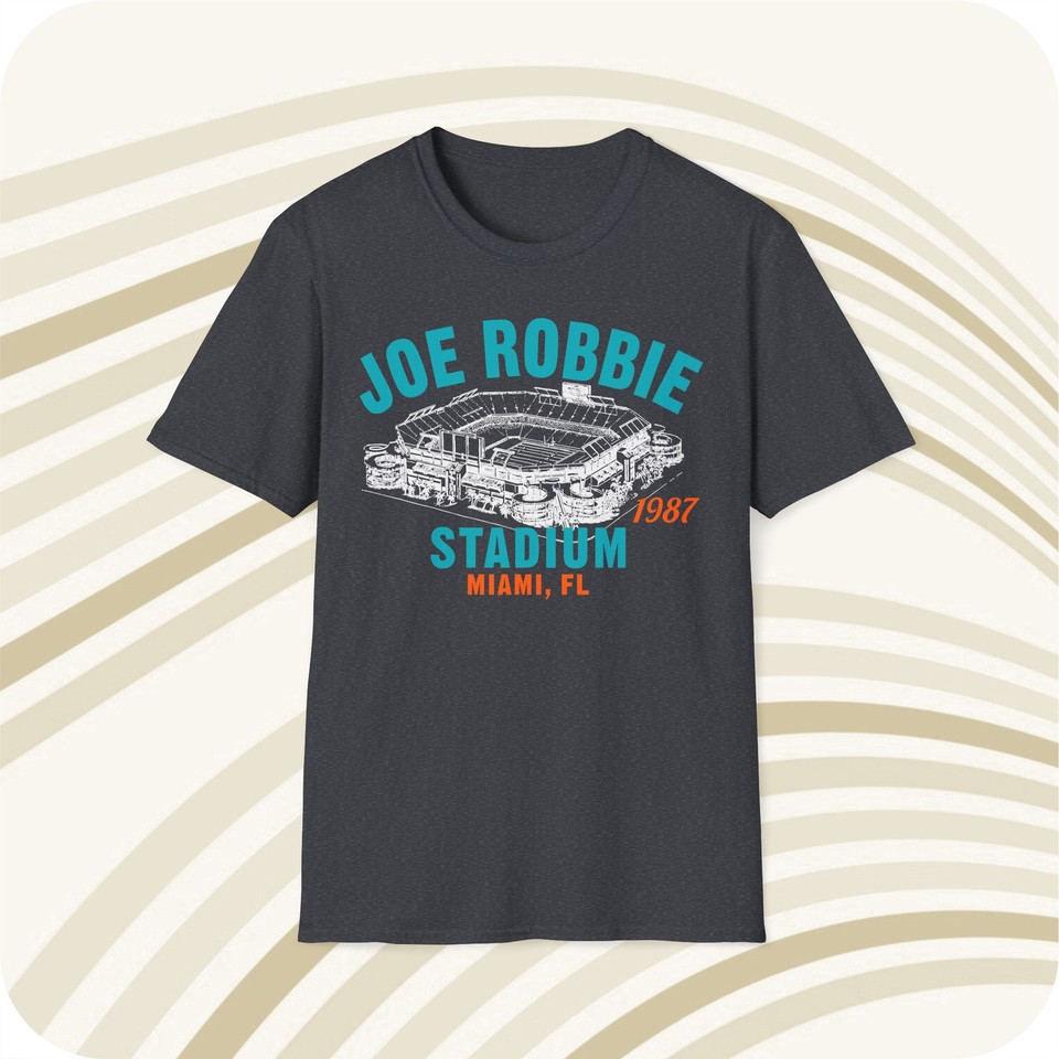 Joe Robbie Stadium 1987 Classic Cut Football T-Shirt - Miami Dolphins ...