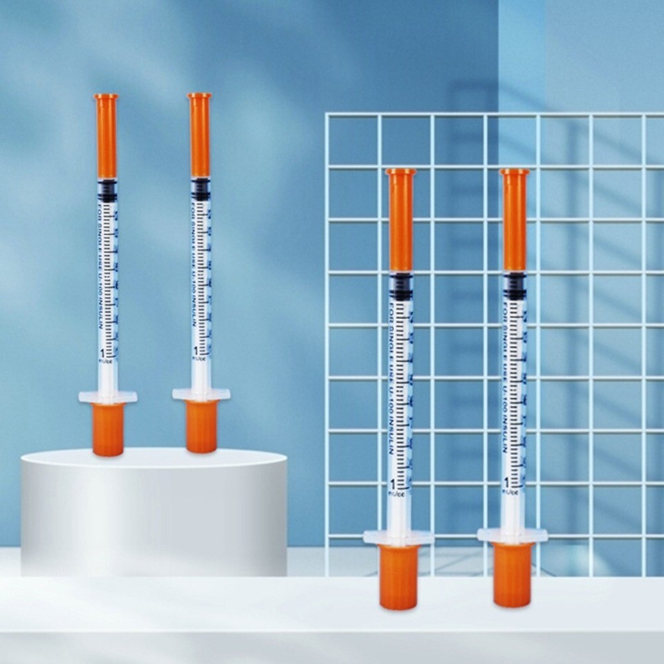 10-80pcs 1ml Hand Push Injection Syringe Disposable Plastic Syringe ...