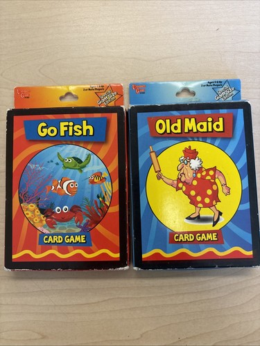 Lot Of Two Classic Card Games, Old Maid And Goldfish Giant Size Edition ...