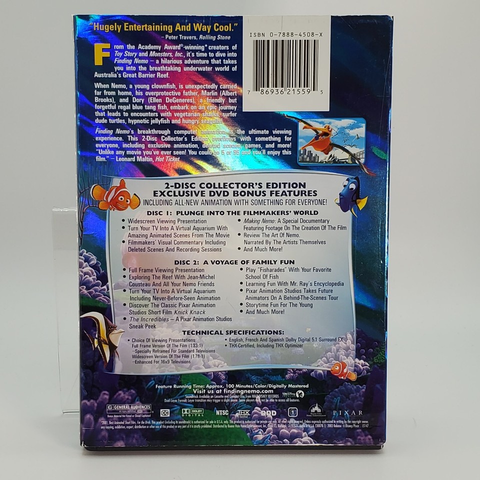 Finding Nemo DVD 2003 2 Disc Collector's Edition Set with Slipcase Very ...