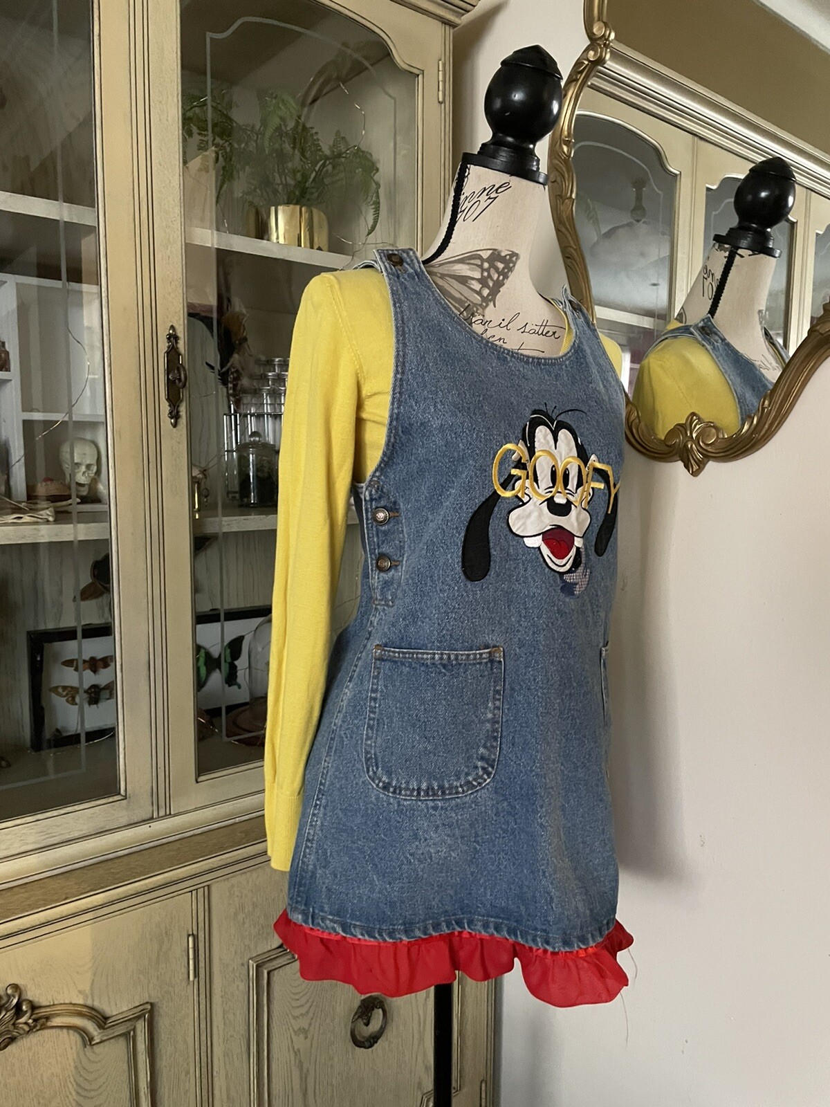 Vintage Preppy Disney Goofy Frilly Mini Dress & Yello… - Gem