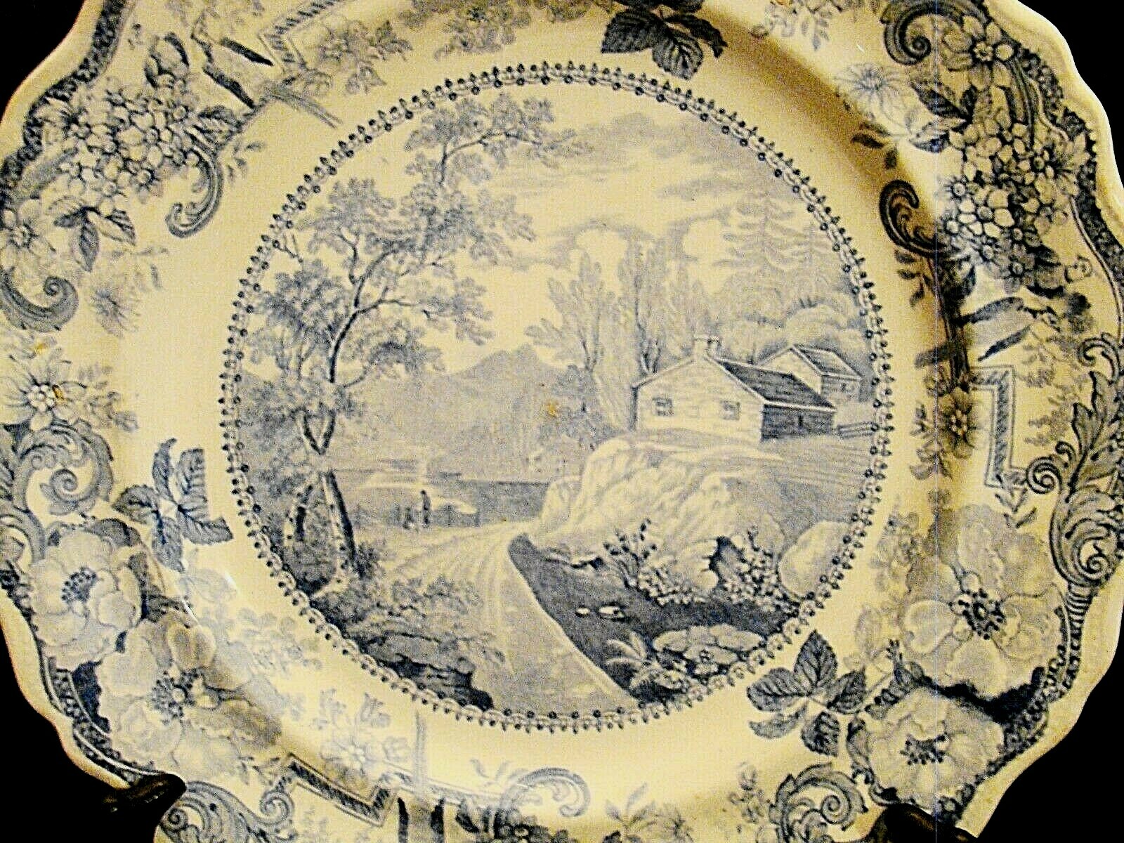 Clews Hudson River Series Transferware “N(ea)r Fishkill Hudson River ...